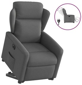 Elektrické zvedací polohovací křeslo tmavě šedé textil 3303155