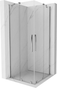 Mexen Velar Duo, sprchový kout s posuvnými dveřmi 80(dveře) x 80(dveře) cm, 8mm čiré sklo, chromový profil, 871-080-080-02-01