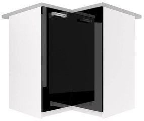 Kuchyňská skříňka Belini spodní rohová 90 cm černý lesk s pracovní deskou  INF SNP90/1/WT/B/0/D