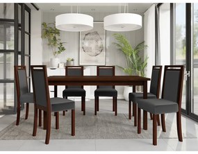 Rozkládací jídelní stůl se 6 židlemi AL03, Barva dřeva: sonoma-L, Potah: Kronos 7
