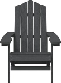 Zahradní křesla Adirondack se stolkem HDPE antracitová 3095705