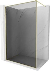 Mexen, Mexen Kioto-XF sprchová stěna s rámem 80 x 202 cm, grafit 10 mm, kartáčované zlato - 800-080-104-55-40-X