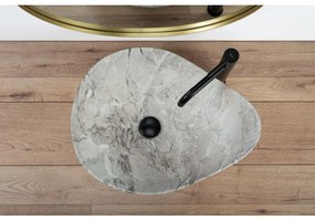 Rea Dora Stone, umyvadlo na desku 515x400x175 mm, šedá imitace kamene, REA-U5066