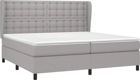 Box spring postel s matrací světle šedá 200 x 200 cm textil 3128309