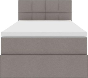 Postel s úložným prostorem a matrací Taupe 90 x 200 cm Samet 3370485
