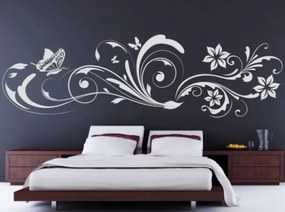 Dekorace na zeď - Motýl a květina