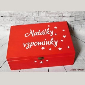 Personalizovaný dřevěný box na vzpomínky červený