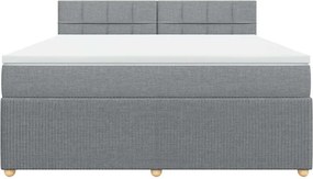 Box spring postel s matrací světle šedá 180 x 200 cm textil 3289835