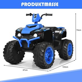 Costway 12 V elektrická dětská čtyřkolka s předním světlem Mini – modrý