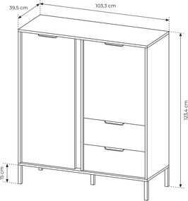 Obývací stěna LARS A | 4 díly | 430 cm + 96,9x60 cm | antracit