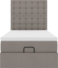 Osmanský postel s matrací taupe 90x200 cm textil 3313296