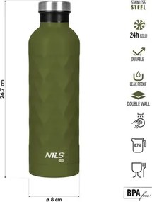 NILS Camp NC3805 zelená / Termoláhev / 750 ml / nerezová ocel / dvojit