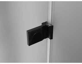Mexen Lunar-B L sklápěcí sprchový kout levý 80 x 80 cm, čiré sklo, černá matná, 832L-080-080-70-00-L