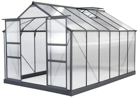 Hliníkový skleník Azalia 2,5 x 3,7m CoverTech antracitové barvě