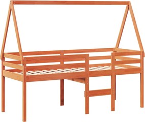 Patrová postel se střechou voskově hnědá 80 x 200 cm borovice 3282097