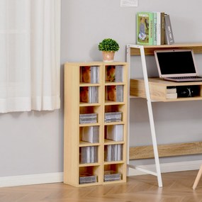 HOMCOM Sada 2 sloupových polic pro skladování CD-DVD, 6 + 6 oddílů, rozměry 21D x 19Š x 88V cm, maximální kapacita 160 CD, barva buku