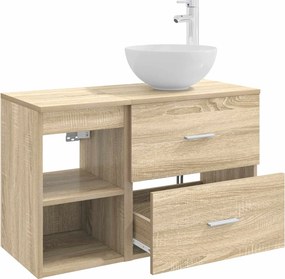 Sada koupelnového nábytku 2 ks Dub sonoma Kompozitní dřevo 3403866