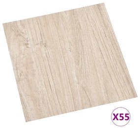 vidaXL Samolepicí podlahové desky 55 ks PVC 5,11 m² světle hnědé