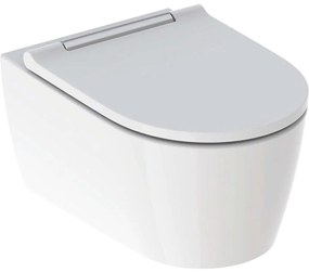 Geberit ONE - Závěsné WC se sedátkem softclose, TurboFlush, KeraTect, bílá/chrom 500.202.01.1