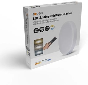 SOLIGHT LED svítidlo LECCE CCT 50W, 3000lm, 40cm, dálkový ovladač, stmívatelné, bílé
