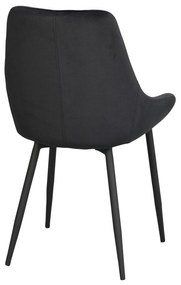 Černá sametová jídelní židle Rowico Tesma