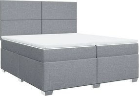Box spring postel s matrací světle šedá 200 x 200 cm textil 3290588