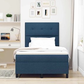 Postel s boxspringem s čelo Modrá 120 x 200 cm textil 3339384