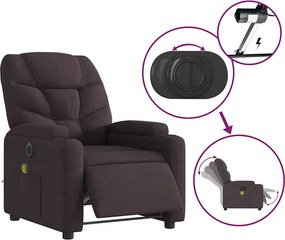 Elektrické masážní polohovací křeslo tmavě hnědé textil 3204589