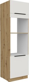 ARIA az | vysoká skříňka 60 DPM-210 2F na vestavnou troubu a mikrovlnku | 60 cm | ANTI FINGERPRINT povrch | artisan/bílá