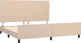 Rám postele s čelem cappuccino 200x200 cm umělá kůže 3125474