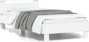 vidaXL Rám postele s čelem 90 x 200 cm kompozitní dřevo [838539] Barva: Bílá