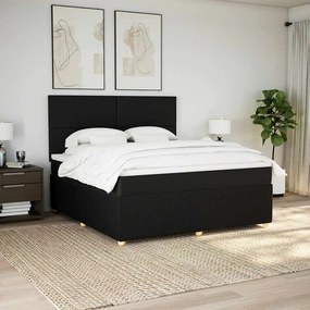 Box spring postel s matrací černá 180x200 cm textil 3292130