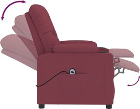 Elektrické polohovací křeslo vínové textil 3098842