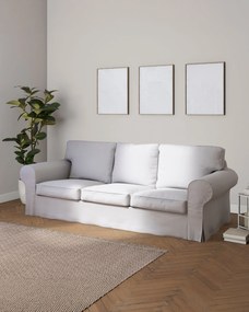Potah na pohovku IKEA Ektorp 3-místná rozkládací, NOVÝ MODEL 2013 barva šedá látka pletený vzor