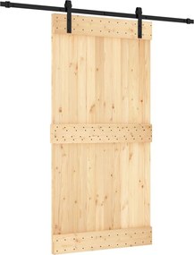 vidaXL Posuvné dveře s kováním 100 x 210 cm masivní borové dřevo [3202991]