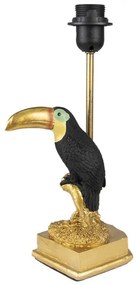 Zlato-černá noha stolní lampy Toucan gold – 14x10x31 cm