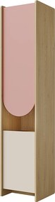 LEXI a | regál 4 L | 43 cm | 5 polic | dub cremona/béžová/růžová