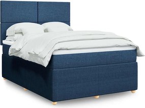 Box spring postel s matrací modrá 140x200 cm textil 3292078