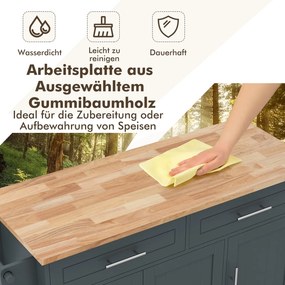 Costway Kuchyňský vozík na kolečkách se zásuvkami, servírovací vozík, kuchyňský
