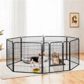 Sada 7 ks – Ohrádka pro psy Yaheetech – černá, 80 × 80 × 84,5 cm; 15,82 kg (267492580127)