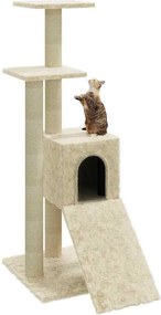 Škrabadlo pro kočky se sisalovými sloupky krémové 92 cm 171512