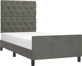 Rám postele bez matrace tmavě šedá 80 x 200 cm samet 3125905
