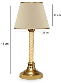 Stolní lampa AYD 1xE27/40W/230V béžová/zlatá