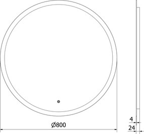 Mexen Oro, kulaté LED podsvícené koupelnové zrcadlo 80 cm, 6000K, topná podložka proti zamlžování, 9824-080-080-611-00