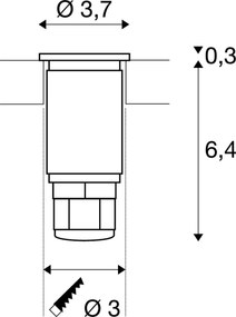 LA 233540 Zapuštěné podlahové svítidlo DASAR LED MINI, kruhové, nerezová ocel 316, 2 W, 3000K, 12–24 V, IP67 - BIG WHITE (SLV)