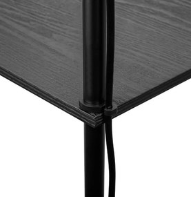 Toolight Toolight, JNH050-1F, stojací lampa s poličkami a jutovým stínítkem 157 cm, 1× E27, černá, 58349