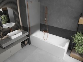 Mexen Next, vanová zástěna 1-křídlová 60 x 150 cm, fixní křídlo, 6 mm námraza sklo, růžové zlato profil, 895-060-000-00-30-60