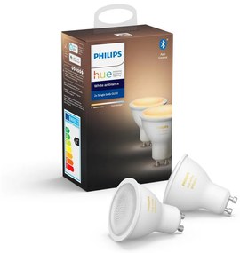 Philips Hue Bluetooth LED White Ambiance set 2ks žárovek 8719514340121 GU10 2x4,3W 2x350lm 2200-6500K bílé stmívatelné