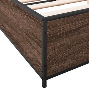 Rám postele hnědý dub 120 x 190 cm kompozitní dřevo a kov 3279866