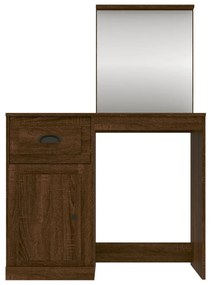 Toaletní stolek se zrcadlem hnědý dub 90x50x132,5 cm kompozit - Default Title